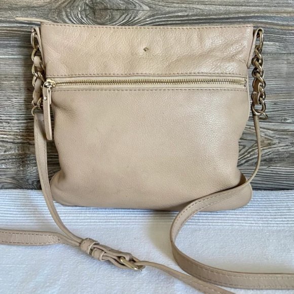kate spade | Bags | Vintage Kate Spade Beige Leather Shoulder Crossbody ...